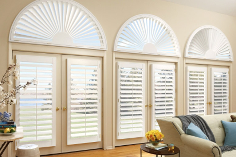 Arched Sunburst Poly Shutters from Direct Buy Blinds